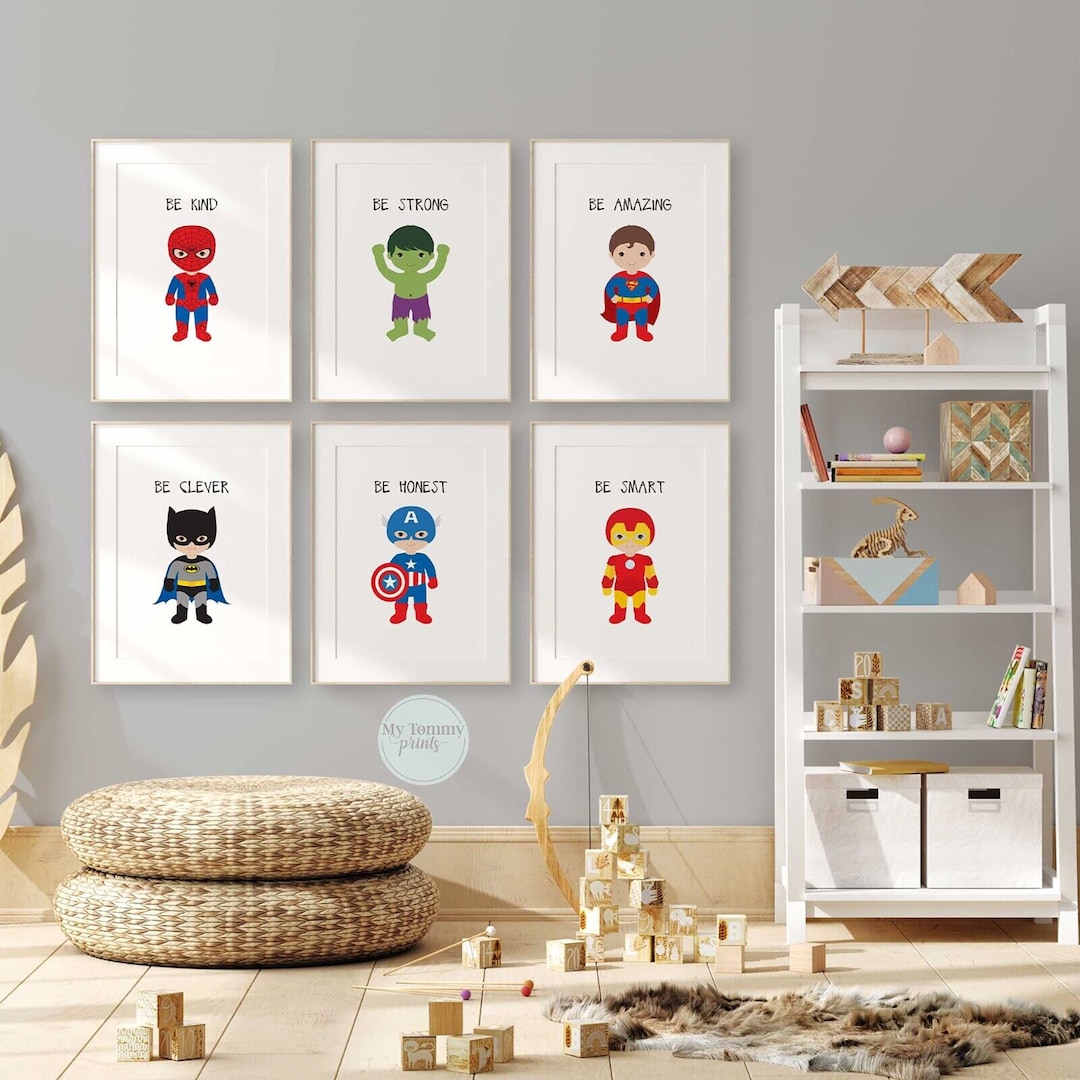 Superhero Prints for Little Boys Bedroom, Superhero Nursery Decor ...