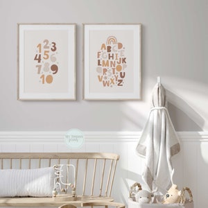 Learning Alphabet Poster, ABC Print, Toddler Playroom Decor, Kids ...