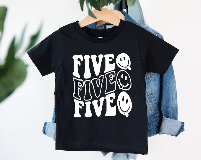 5th Birthday Party Shirt,high Five T-shirt,high 5 Birthday Shirt,gift for 5th Birthday,5th ...