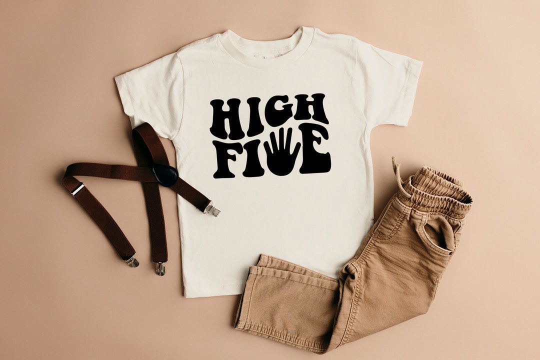 Boys 5th Birthday High Five Shirt, Fifth Birthday Shirt, 5th Birthday ...