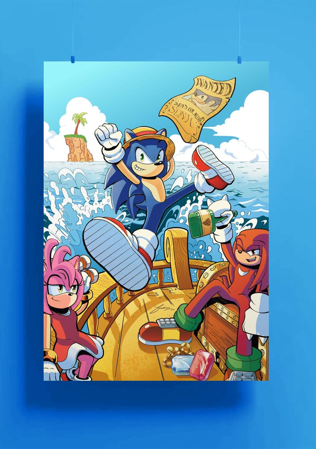 Sonic One Piece Manga Homage A4 Poster Art Print - Etsy