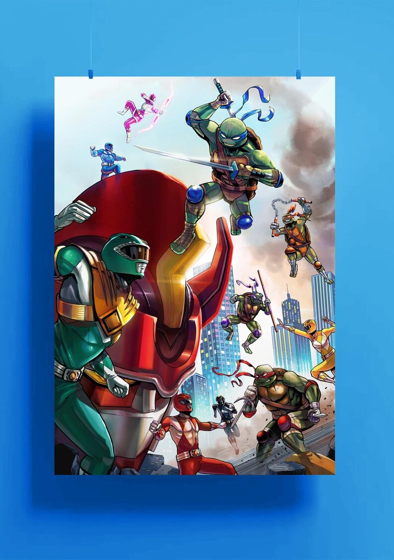 Power Rangers X TMNT Comic Poster Art Print - Etsy