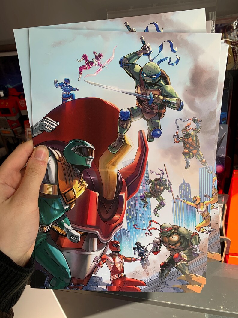 Power Rangers X TMNT Comic Poster Art Print - Etsy