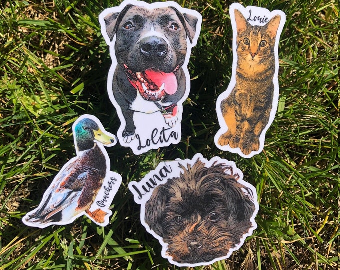 Custom Pet Sticker - Custom Dog Sticker, Custom Cat Sticker - Digital ...