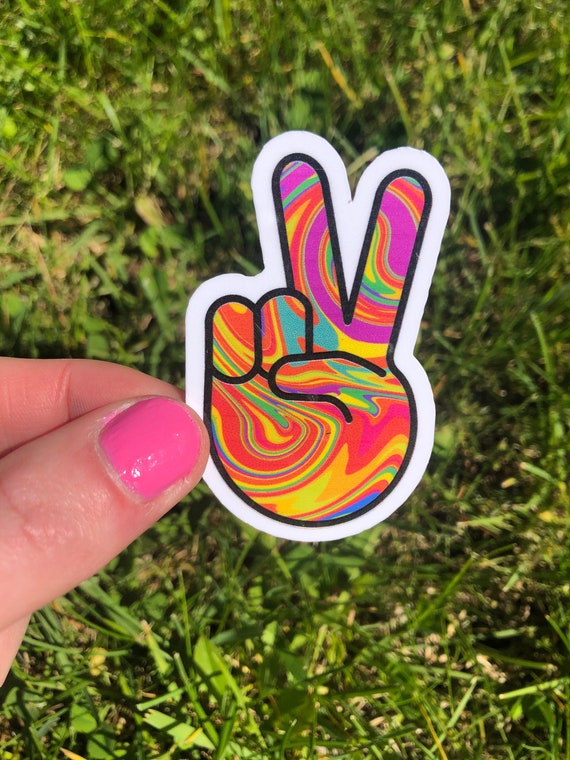 Peace Sign Sticker Tie Dye Peace Sign Sticker Colorful Peace - Etsy