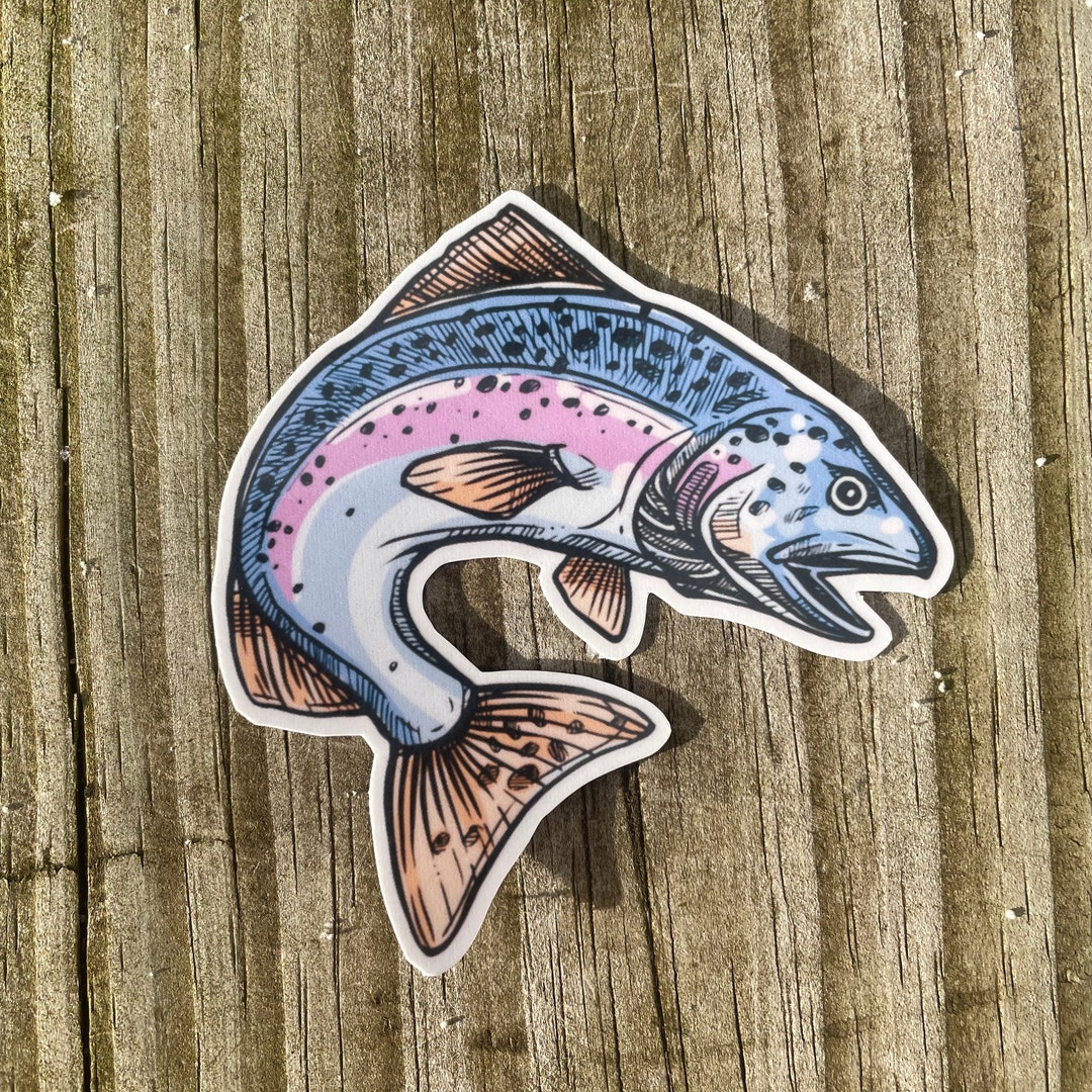 Fish Sticker, Salmon Sticker, Fishing Sticker, Fish Decal, Salmon Decal ...