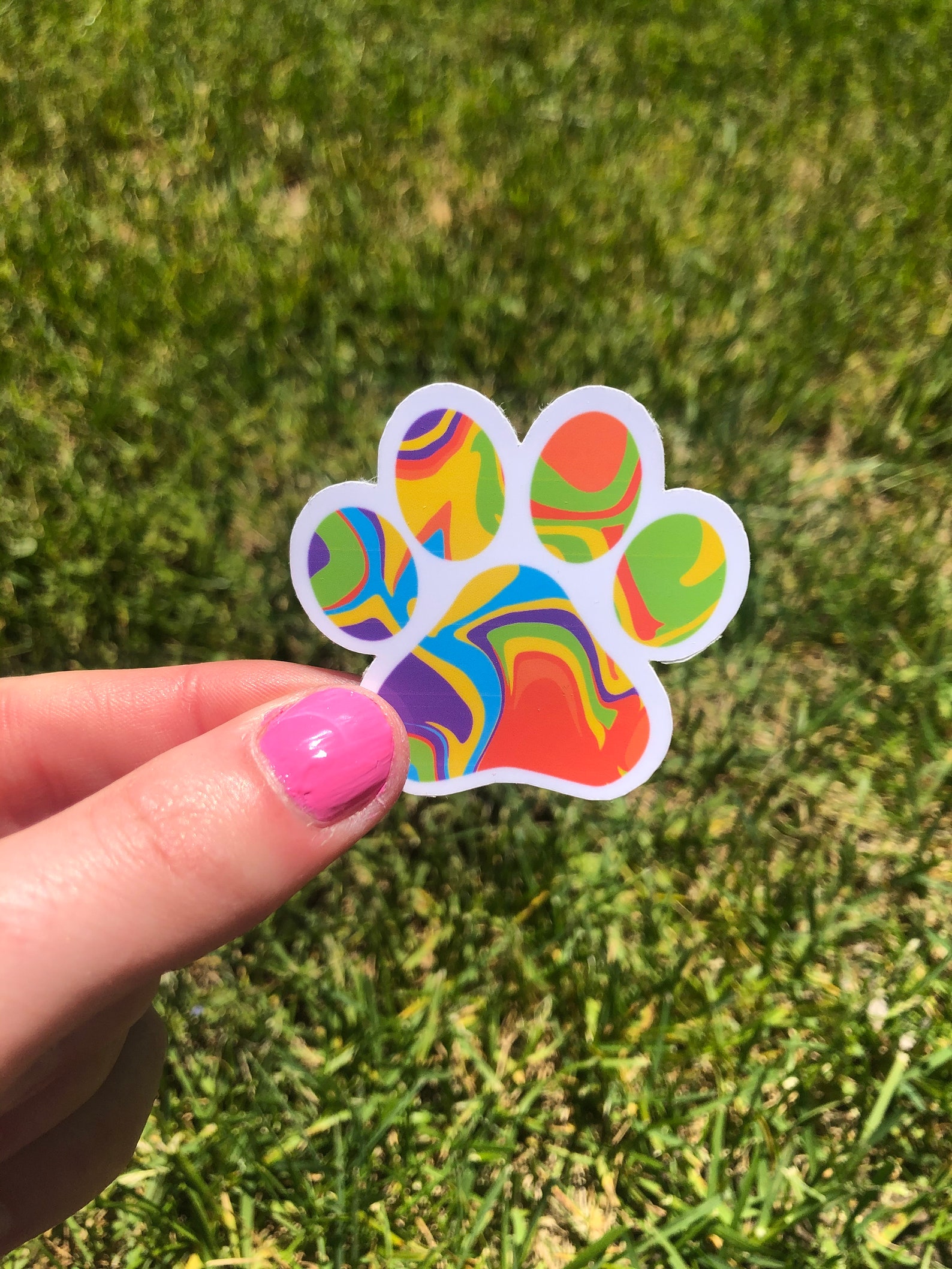 Tie Dye Dog Print Sticker Dog Print Sticker Dog Sticker Paw - Etsy