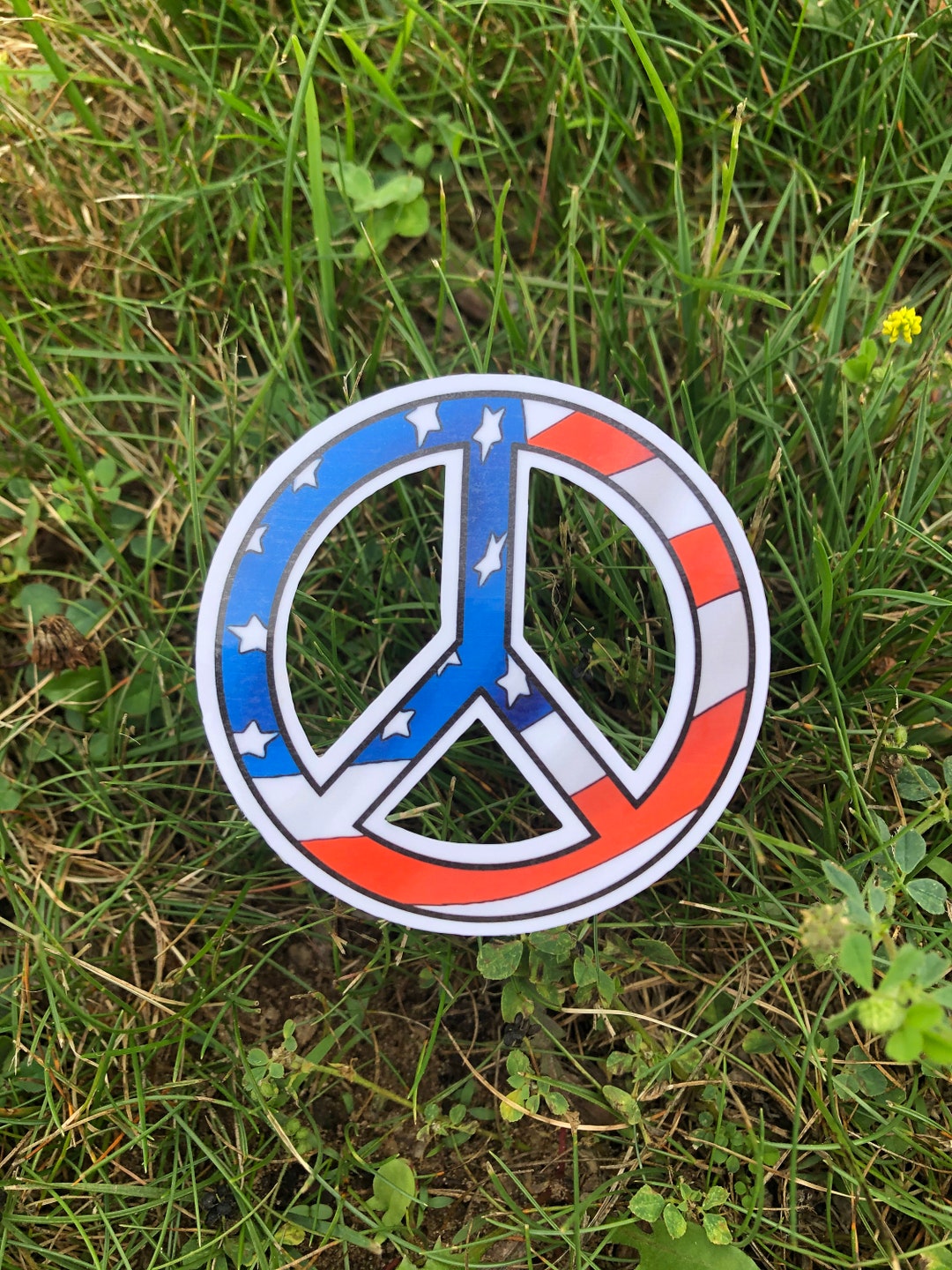 American Flag Peace Sign Sticker, USA Sticker, USA Peace Sign Sticker ...
