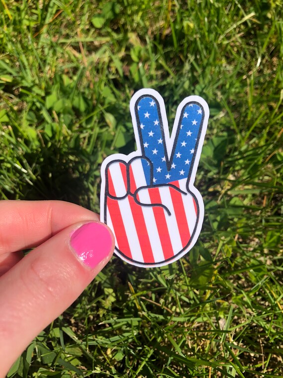 American Flag Peace Sign Sticker Peace Sign Sticker American | Etsy