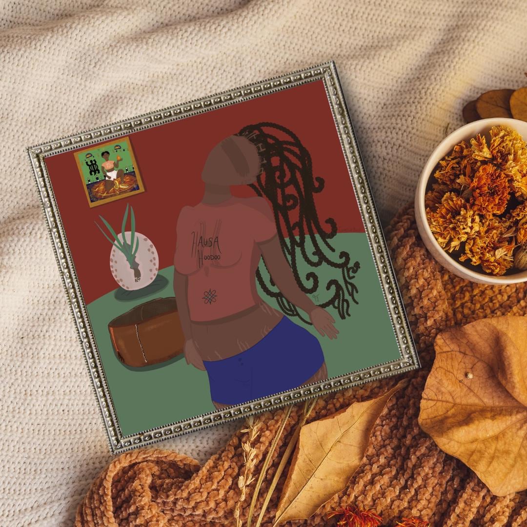 Afro-diasporan "dagin Arewa Hausa Hoodoo" Artwork - 12x12 Matte Print ...
