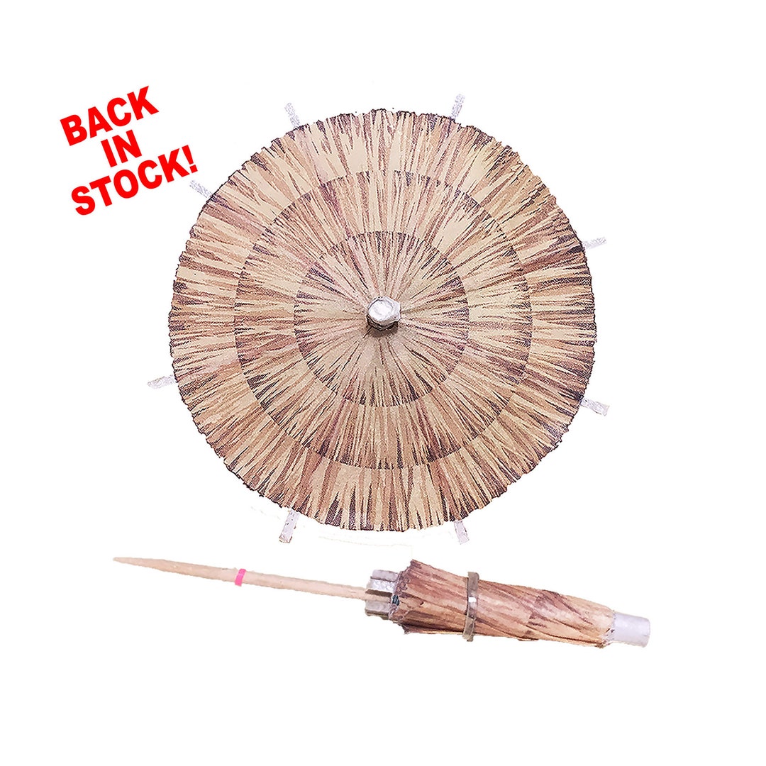 8 X Tiki Hut Cocktail Umbrellas Drink Umbrella Handmade New Dessert ...