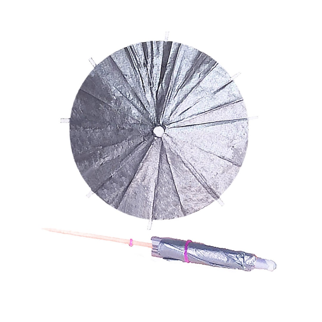 25 X Silver Satin Cocktail Umbrellas - NEW Silver Satin Drink Umbrellas ...