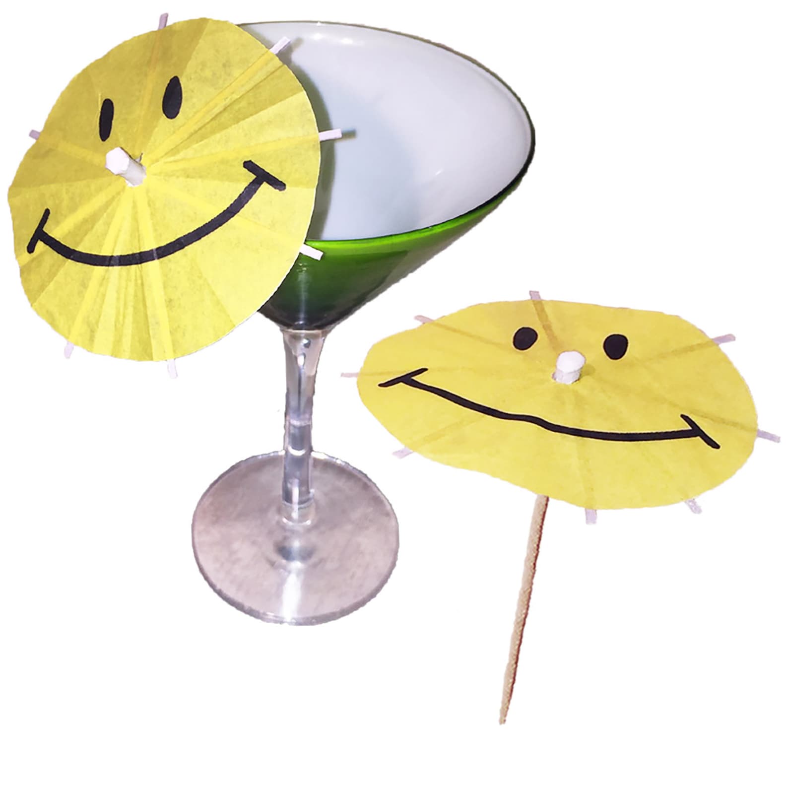 25 X Happy Face Cocktail Umbrellas Yellow Smiley Face Drink - Etsy