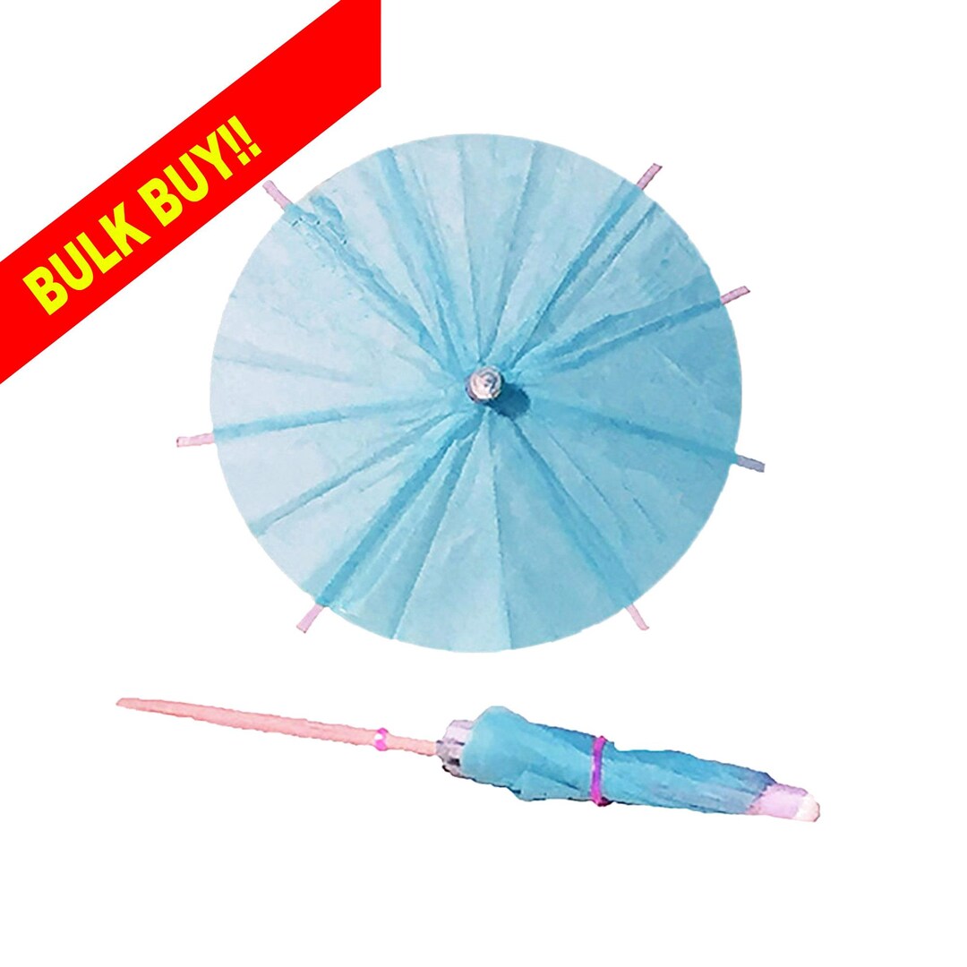 BULK 1,000 ONE THOUSAND X Tranquil Blue Cocktail Umbrellas Drink ...