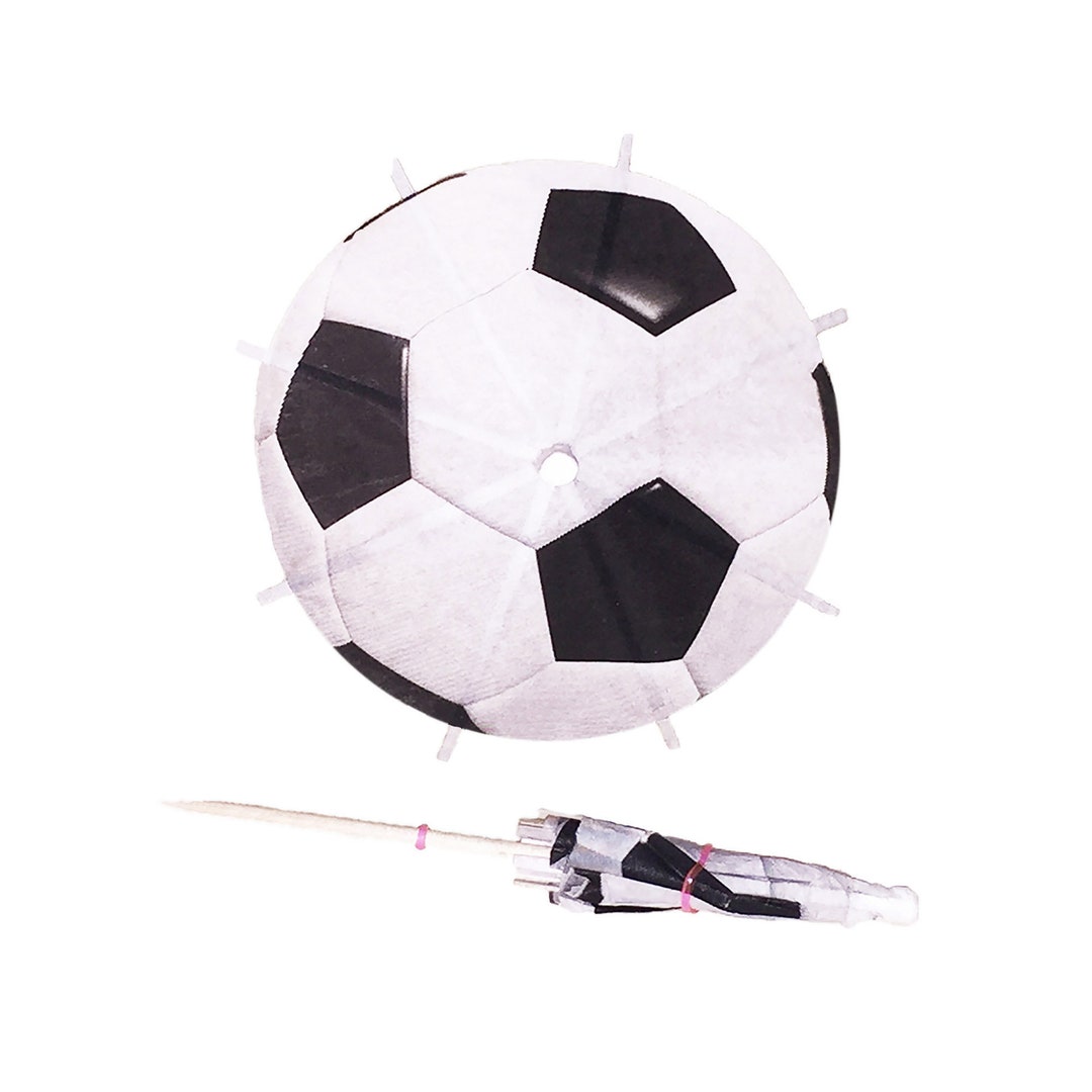 25 X Soccer Ball Drink Umbrellas, Sports Party Cake Toppers - Etsy