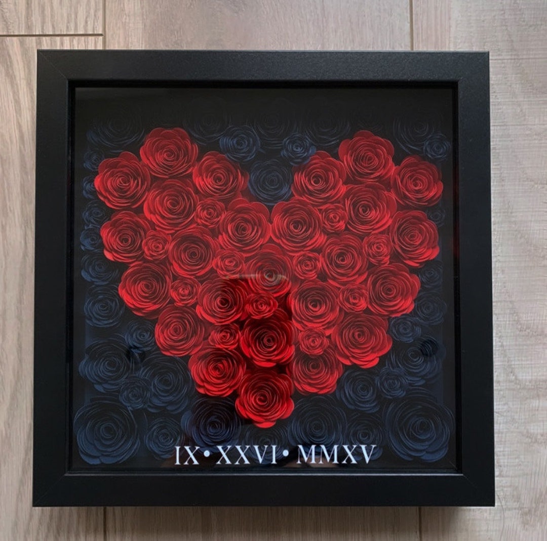 Paper Flower Shadow Box for Any Occasion, Birthday, Anniversary, or ...
