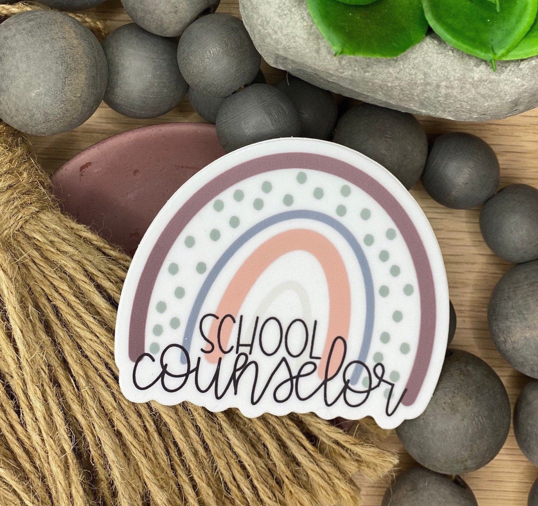 Waterproof School Counselor Rainbow Sticker, Mental Health Appreciation ...