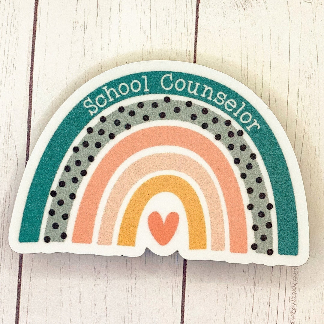 Waterproof School Counselor Sticker, Rainbow Pink Sticker, Gifts for ...