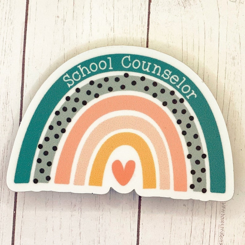 Waterproof School Counselor Sticker Rainbow Pink Sticker - Etsy