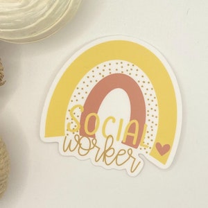 Waterproof Social Worker Sticker Rainbow Pinks Rainbow - Etsy