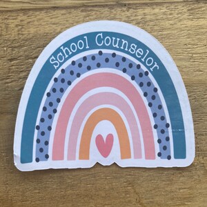 Waterproof School Counselor Sticker, Rainbow Pink Sticker, Gifts for ...