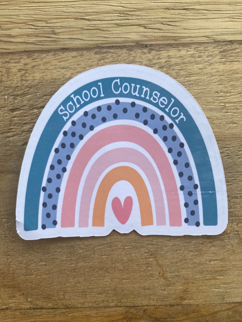Waterproof School Counselor Sticker Rainbow Pink Sticker - Etsy