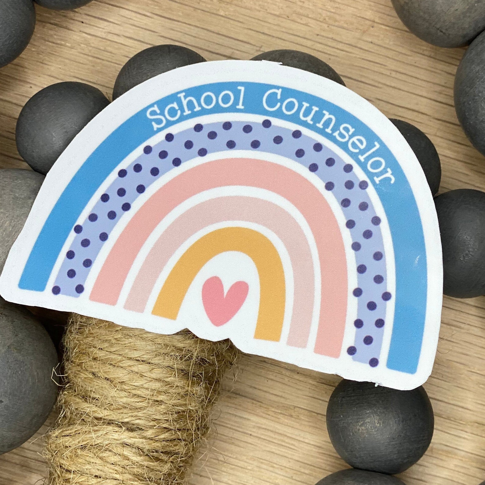 Waterproof School Counselor Sticker Rainbow Pink Sticker - Etsy