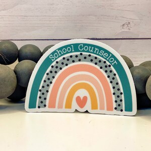 Waterproof School Counselor Sticker, Rainbow Pink Sticker, Gifts for ...