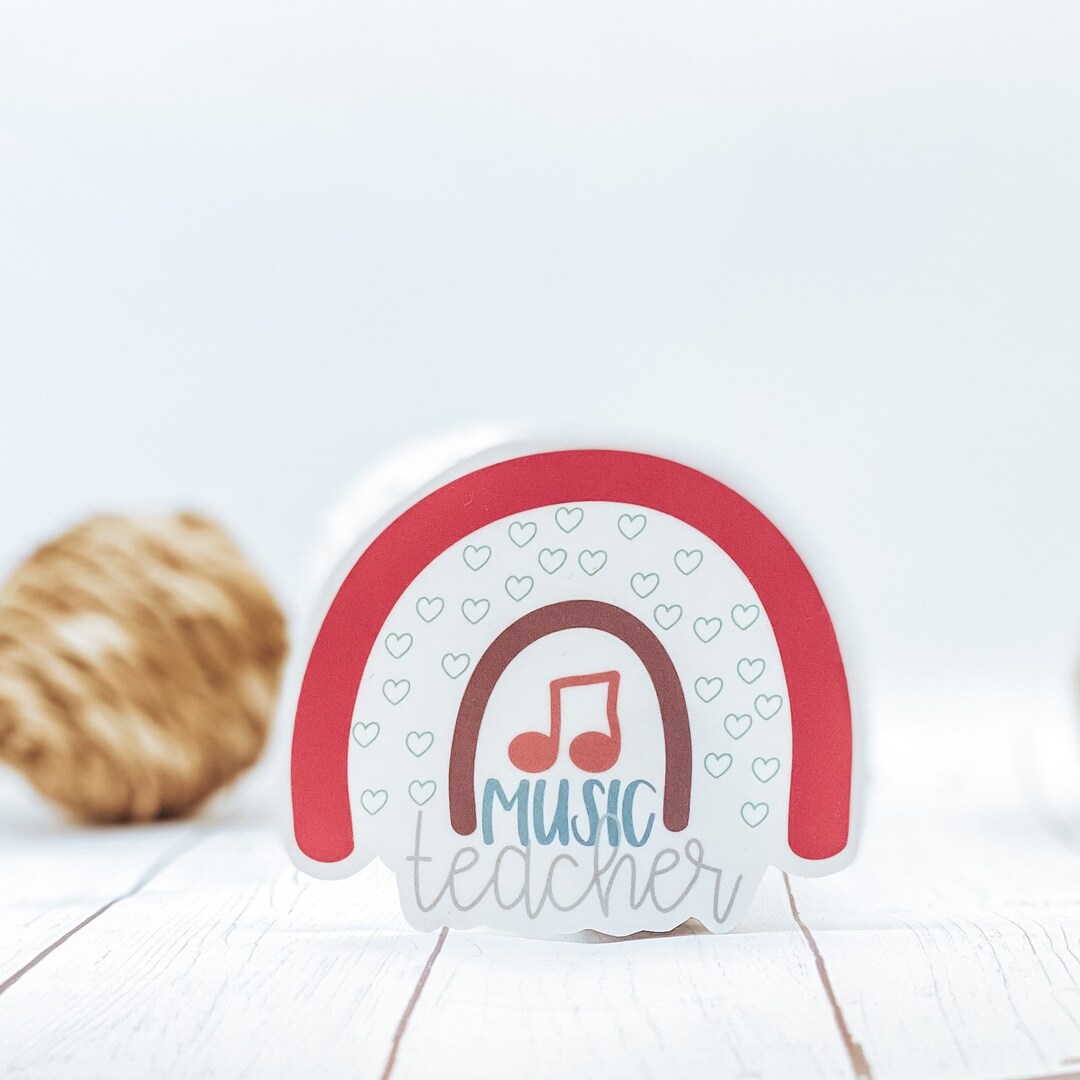 Waterproof Music Teacher Sticker, Teacher Appreciation Sticker, Music ...