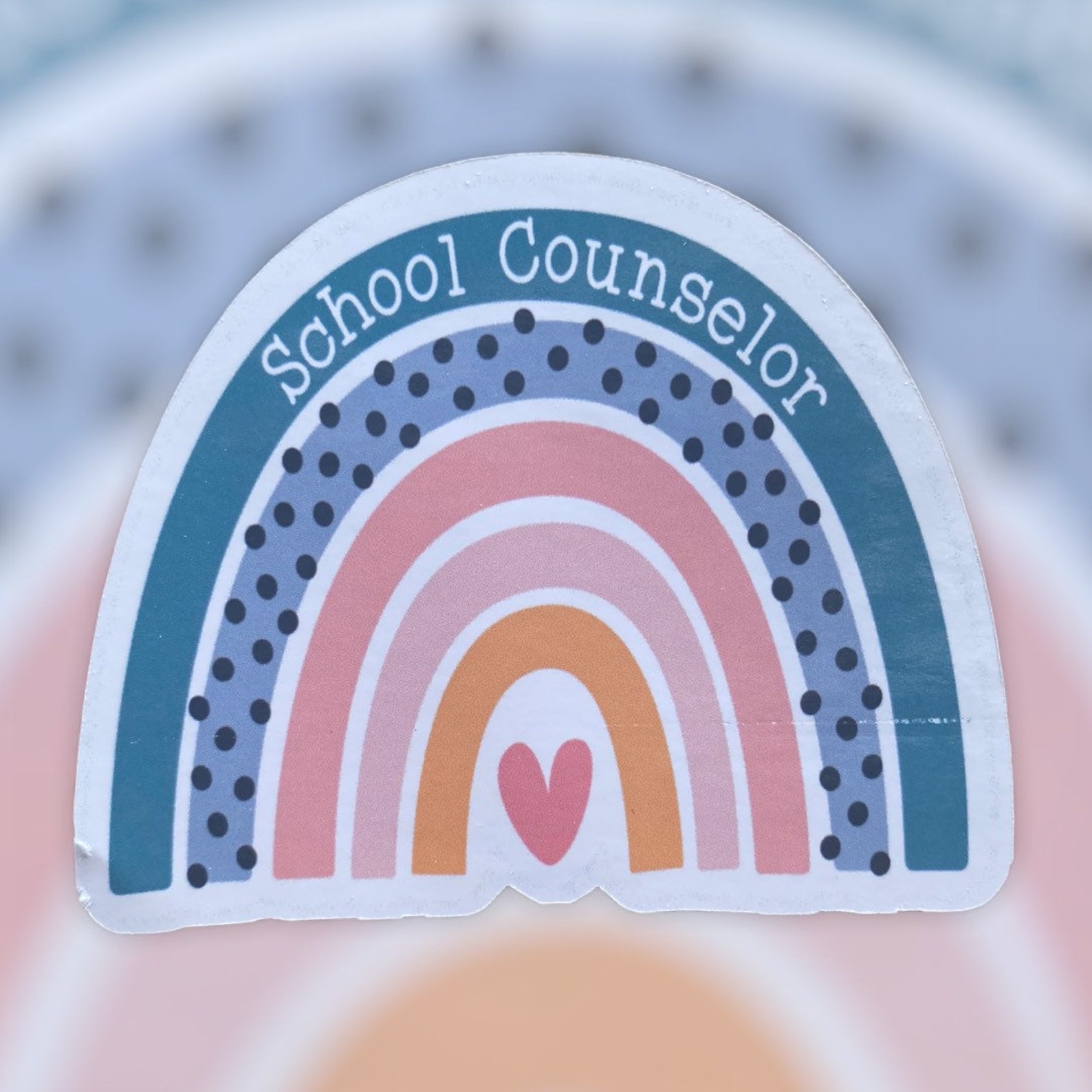 Waterproof School Counselor Sticker Rainbow Pink Sticker - Etsy