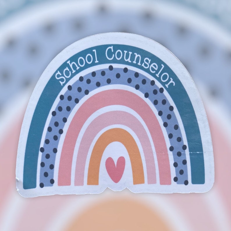 Waterproof School Counselor Sticker Rainbow Pink Sticker - Etsy