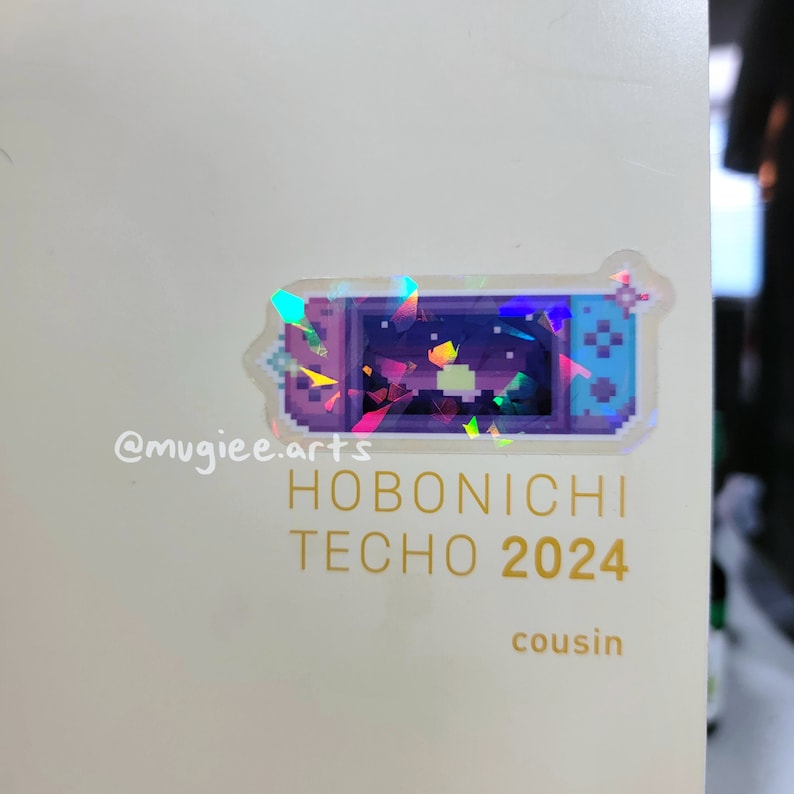 8-bit Handheld Console Gaming Sticker Holographic Water Resistant ...