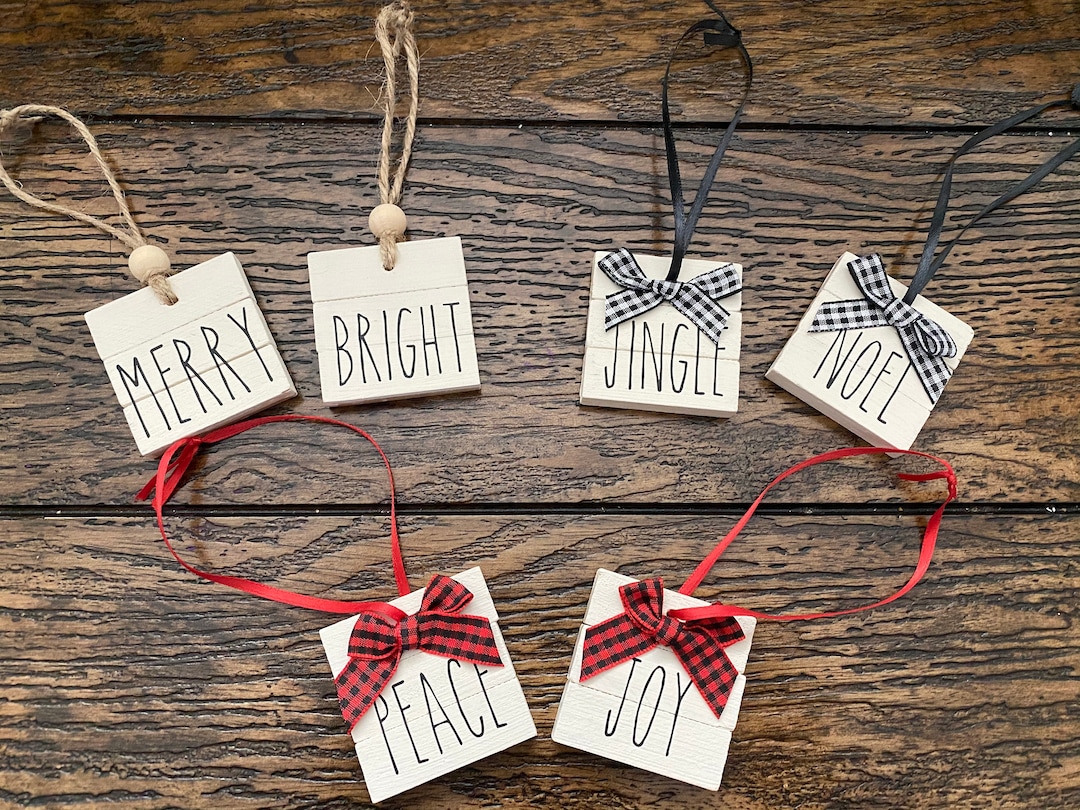 Rae-dunn Inspired “shiplap” Style Wood Ornaments - Etsy
