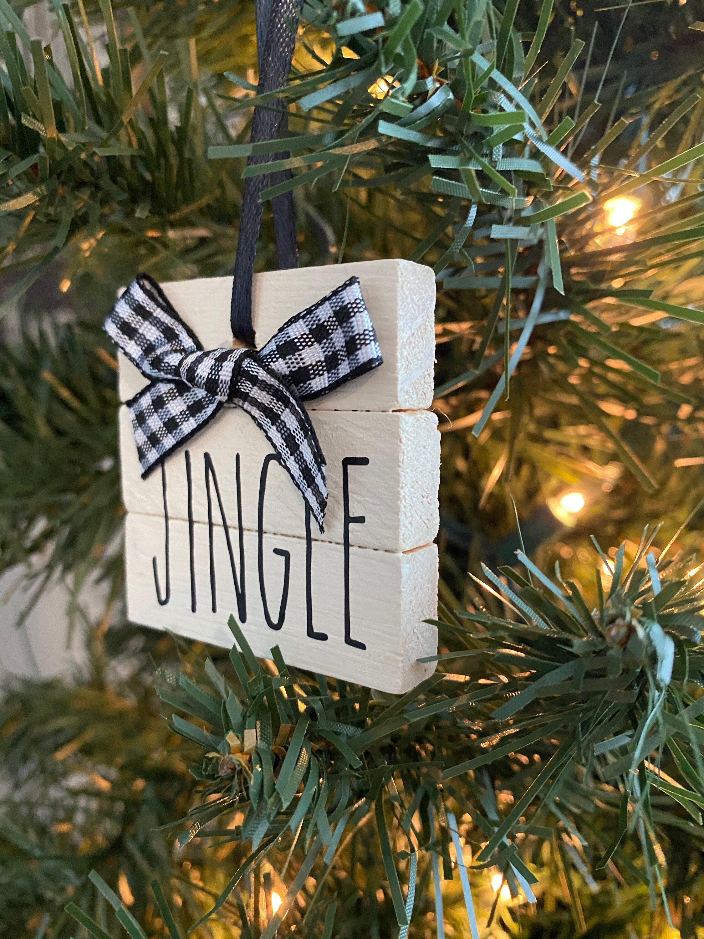 Rae-Dunn inspired shiplap style wood ornaments | Etsy