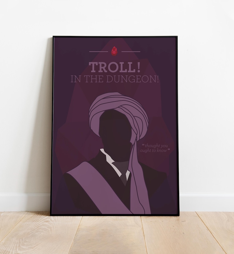 Harry Potter and the Sorcerer's Stone Print: Quirrell, Voldemort, Troll ...