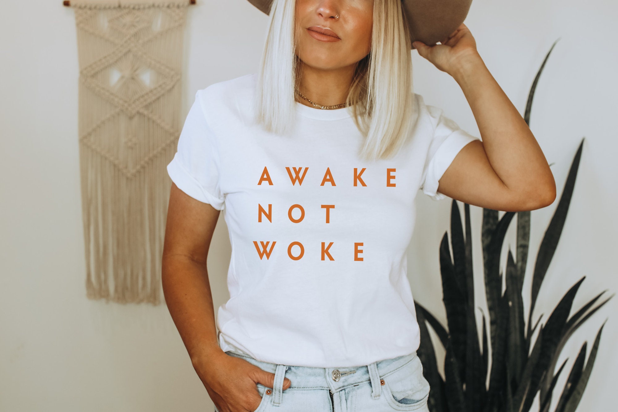 Awake Not Woke, Conservative Women's Tee, Anti-woke Shirt, Stay Woke ...
