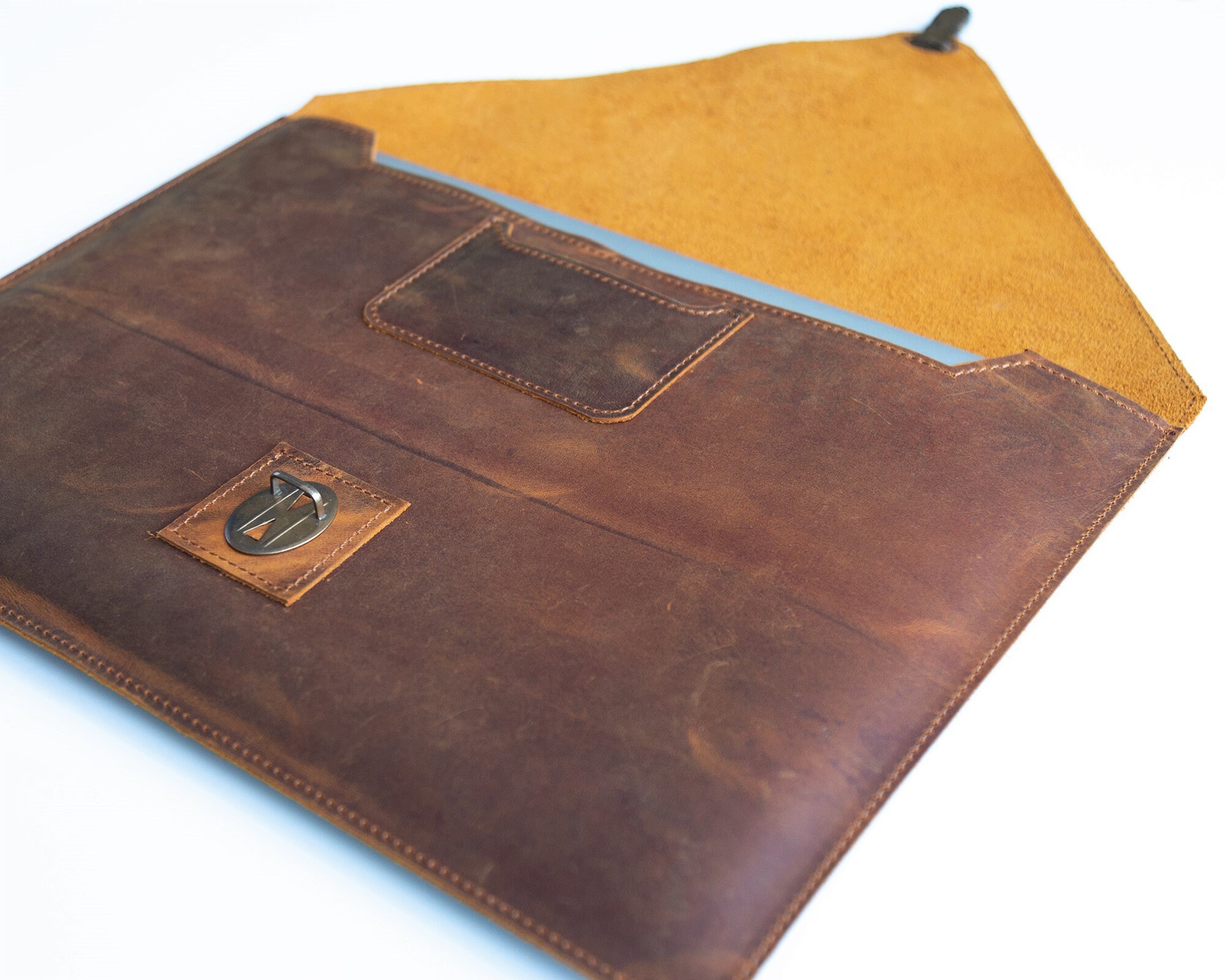 Personalized Full Grain Leather MacBook M1 M2 M3 Sleeve Bag -13 Inches ...