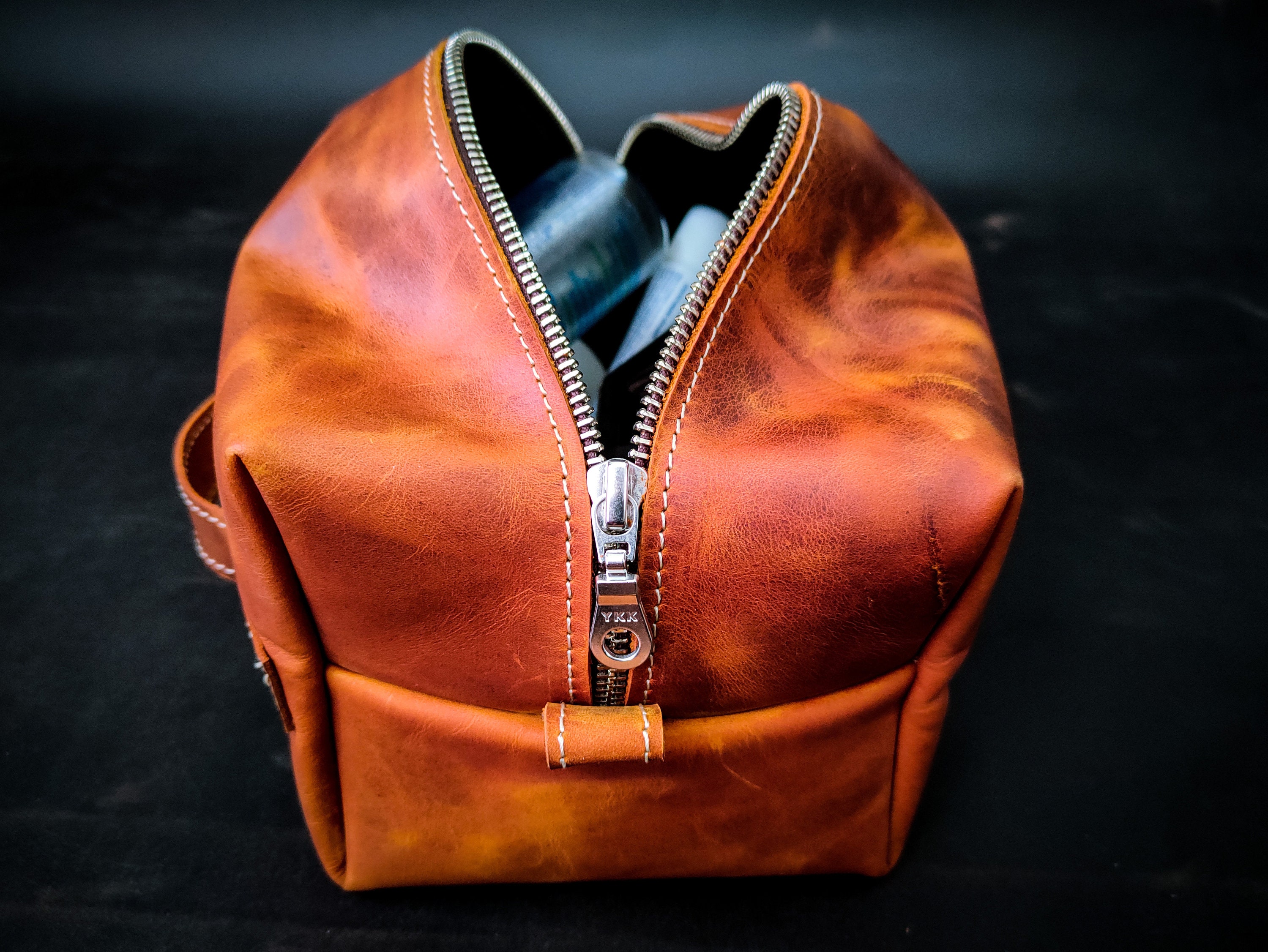 Personalized Leather Dopp Kit/ Valentines Day Gift Leather | Etsy