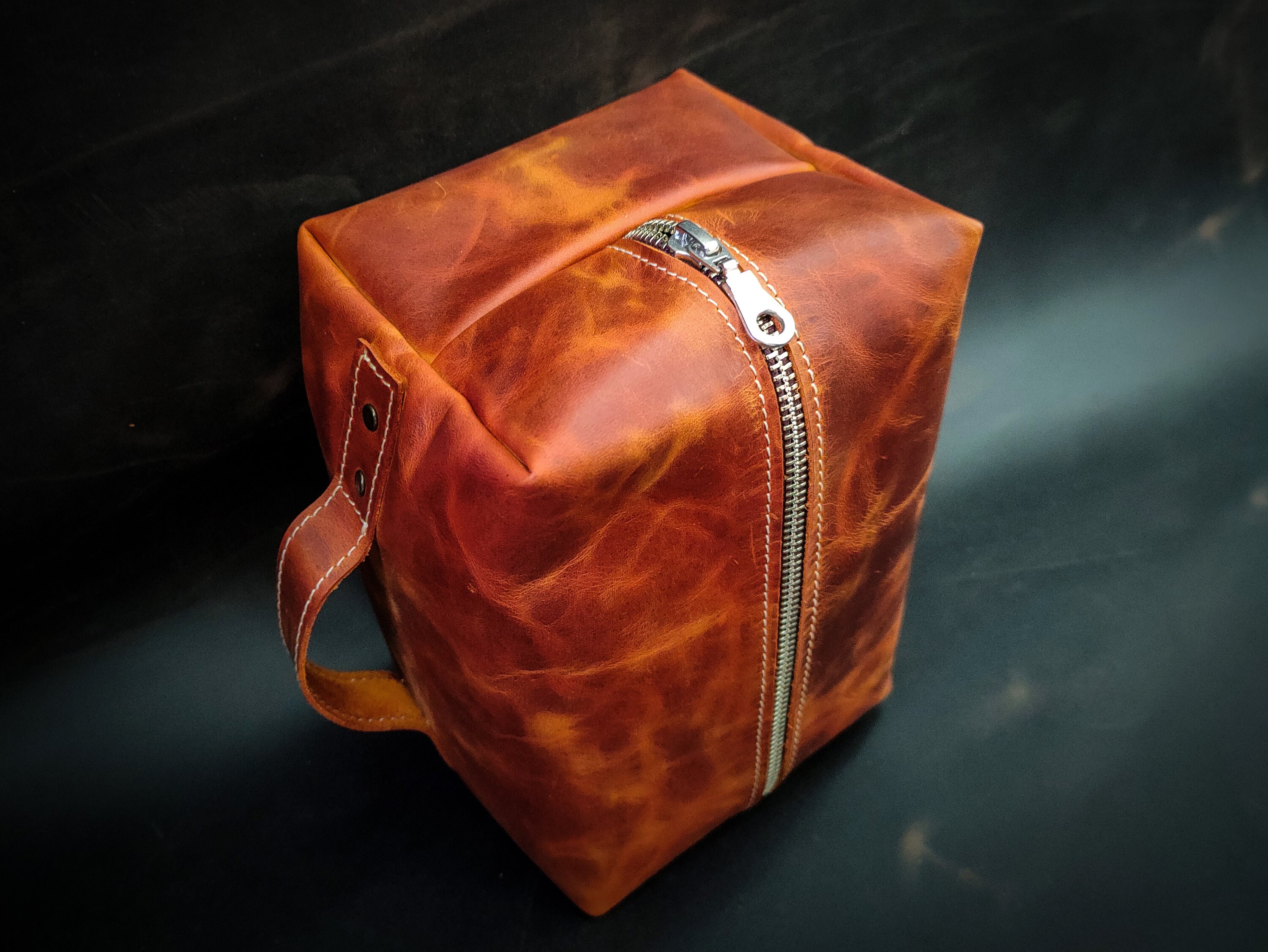 Personalized Leather Dopp Kit/ Valentines Day Gift Leather | Etsy