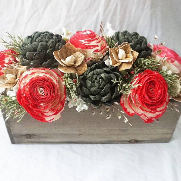 Christmas Wooden Box Centerpieces - Etsy