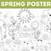 Spring Digital Coloring Poster for Kids, Printable Spring Themed ...