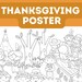 Thanksgiving Themed Digital Coloring Kids Poster, Printable ...