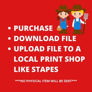 Farm Themed Digital Coloring Poster for Kids, Printable Farm Coloring ...