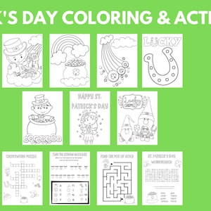 St. Patrick's Day Coloring and Activity Pages for Kids, Printable ...