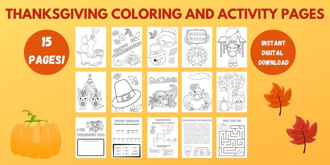 Thanksgiving Coloring and Activity Pages for Kids | Printable Coloring ...