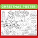 Christmas Themed Digital Coloring Poster for Kids, Printable Christmas ...