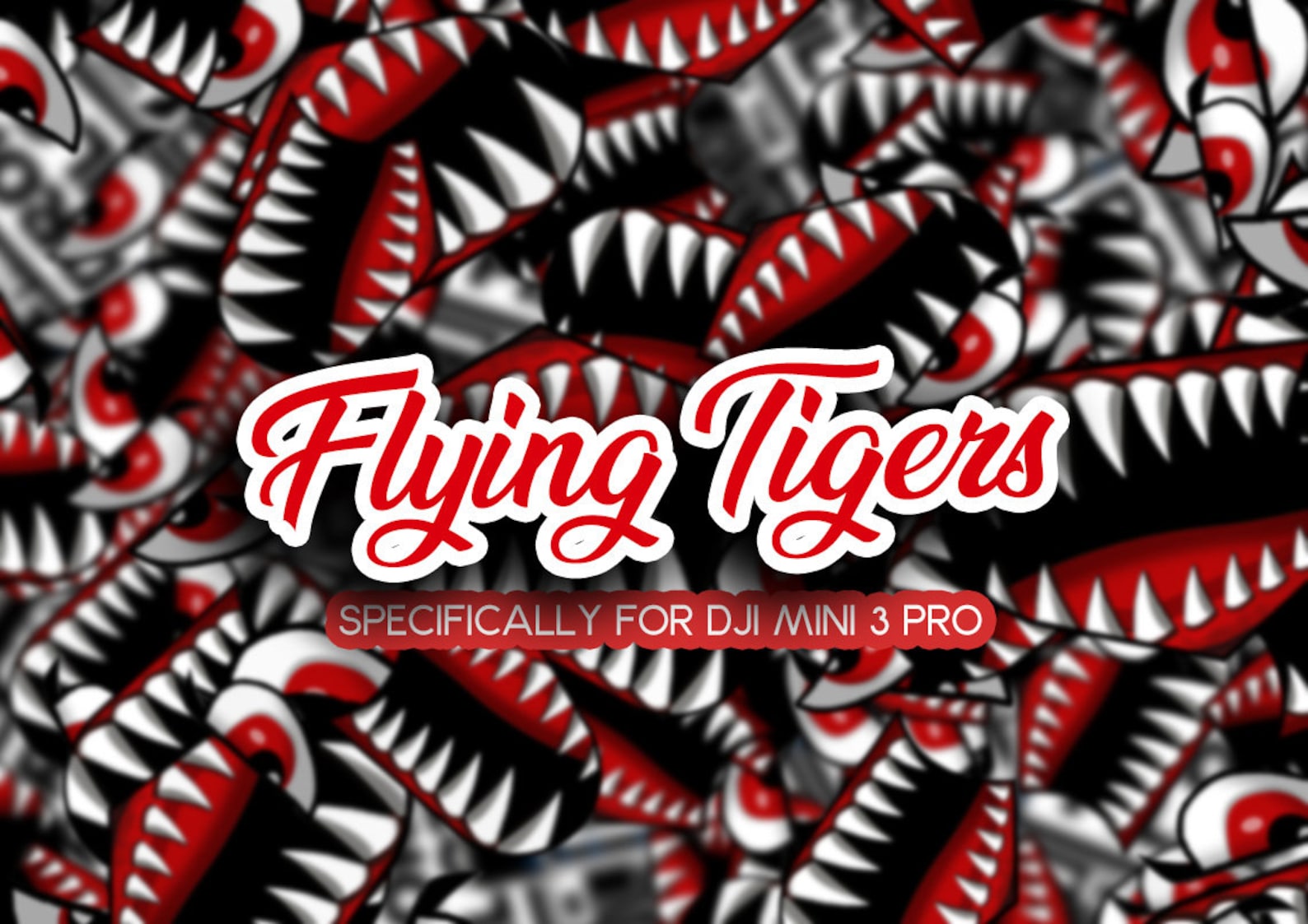 Dji Mini 3 PRO - Flying Tigers Drone Decal Sticker Shark Teeth - Etsy