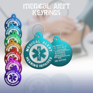 Medical Alert Medical Keychain - Personalised Alert Tag, Medical Alert ...