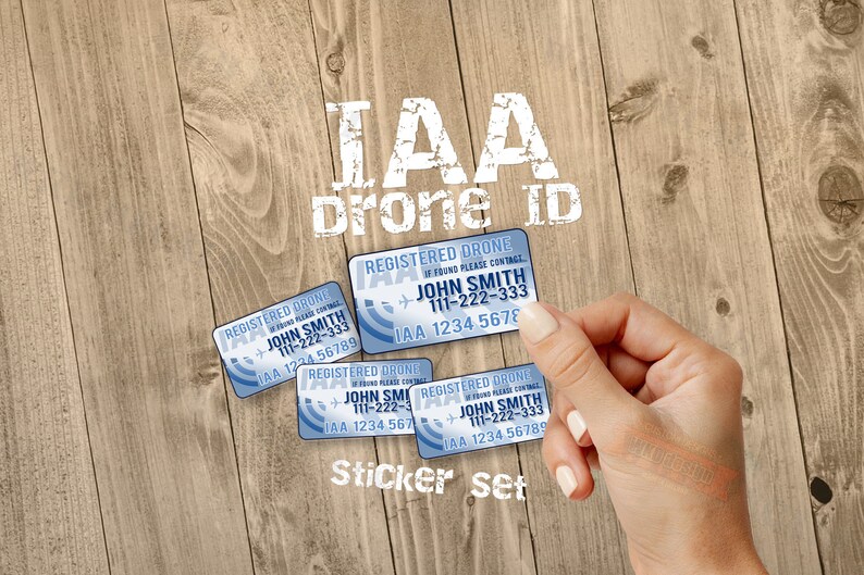 IAA Drone Sticker Set - (set of 4 Stickers) Registration Decals for ...