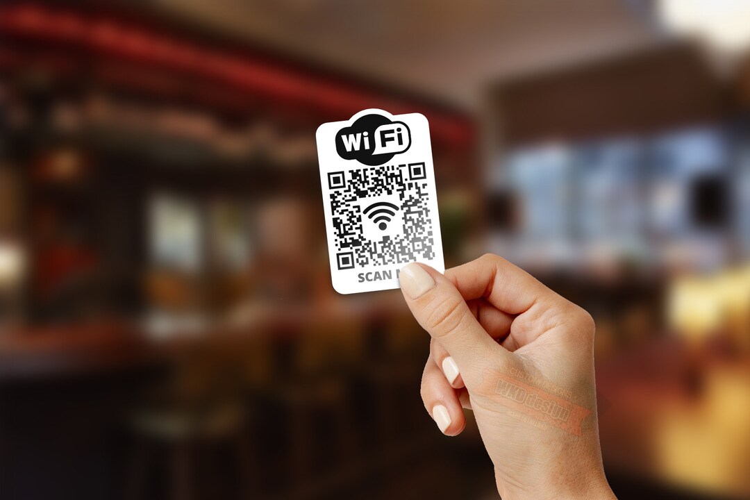 QR Coded Wifi Stickers (pack of 4), Wifi Sign QR Code, Wifi QR Code ...